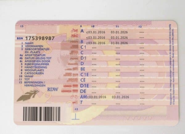 Netherlands Drivers Licence - Buy Global Document